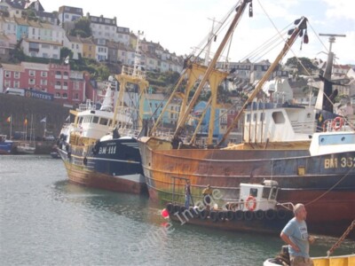 Photo 6x4 Brixham Trawlers Much needed maintenance being carried out ...