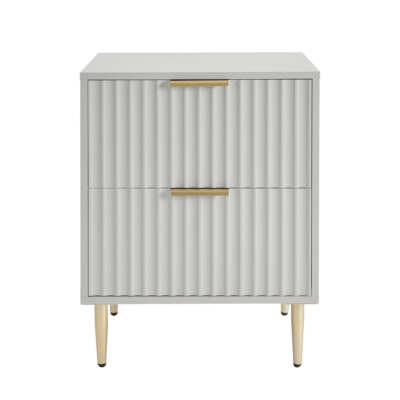 Dusk Evie Grey & Gold Effect 2 Drawer Bedside Table RRP £119 | eBay UK