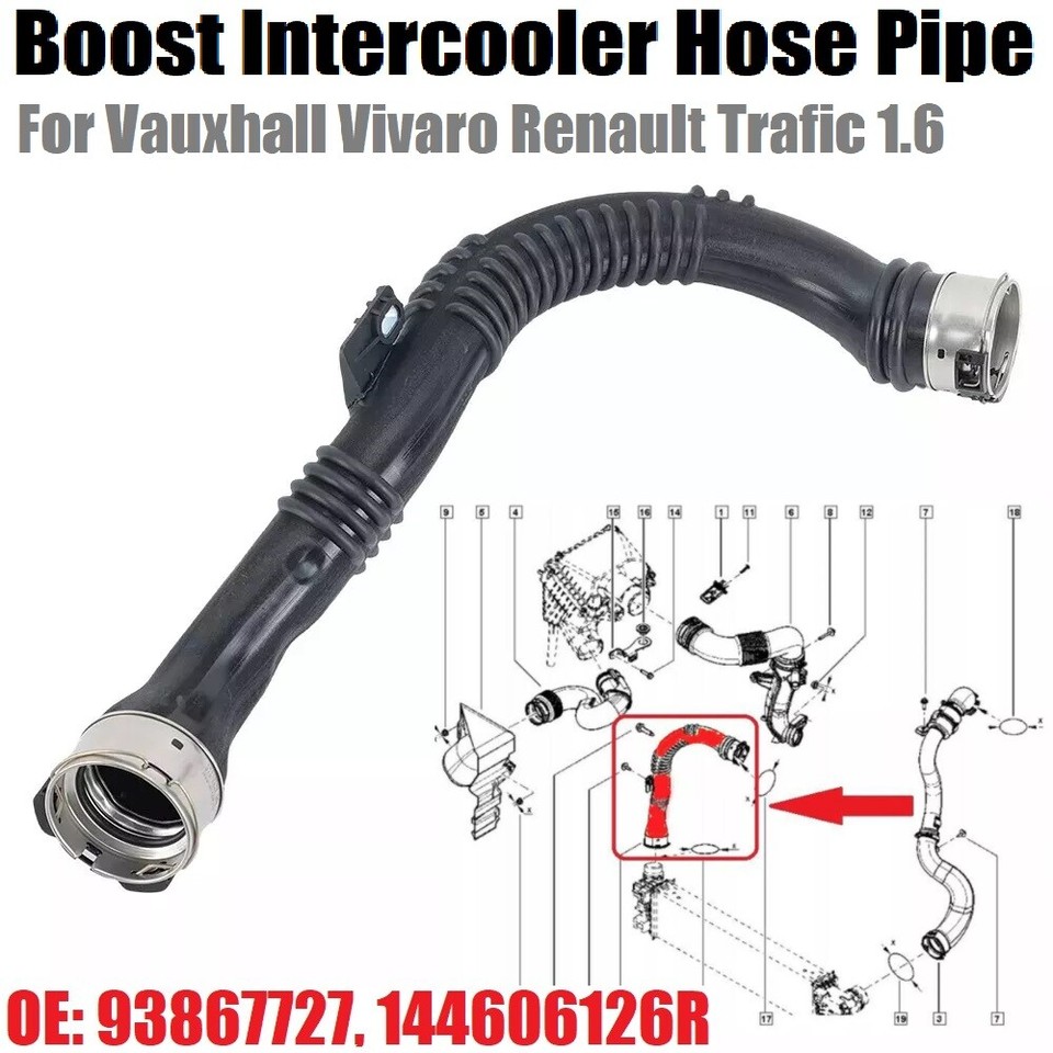 93867727 Boost Intercooler Hose Pipe For Vauxhall Vivaro Renault Trafic ...