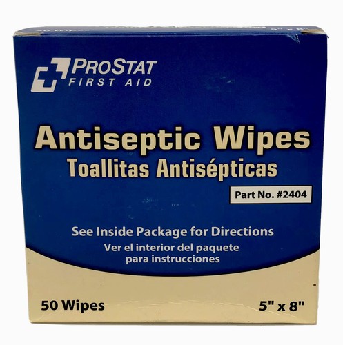 ProStat First Aid Antiseptic Wipes 5" x 8" (1 Box = 50 Wipes ...