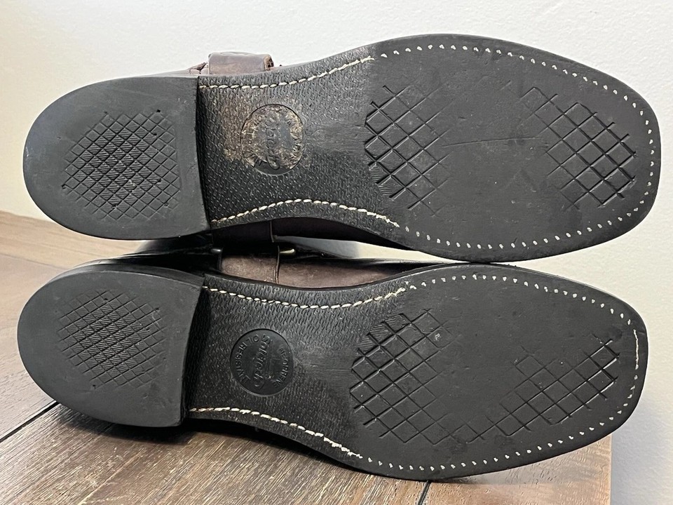 Frye Engineer Boots Brown Leather Men 11 M Buckle Rubber USA | eBay