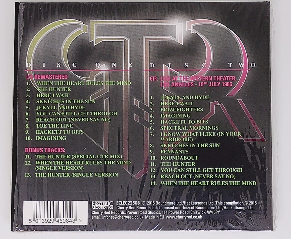 GTR SELF TITLED 2CD DELUXE EXPANDED EDIT. NEW & SEALED! BONUS TRACKS ...