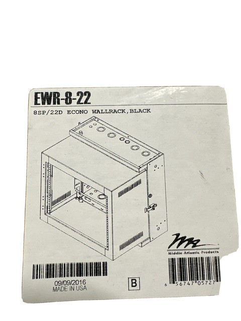 Middle Atlantic Ewr-8-22sd Sectional 8u Wall Mount Rack With Solid ...