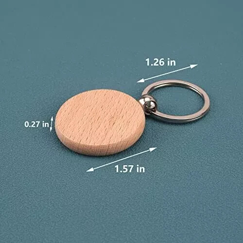 Wood Blanks Keychain Unfinished Wooden Blank Key Chain Chains Pack of ...