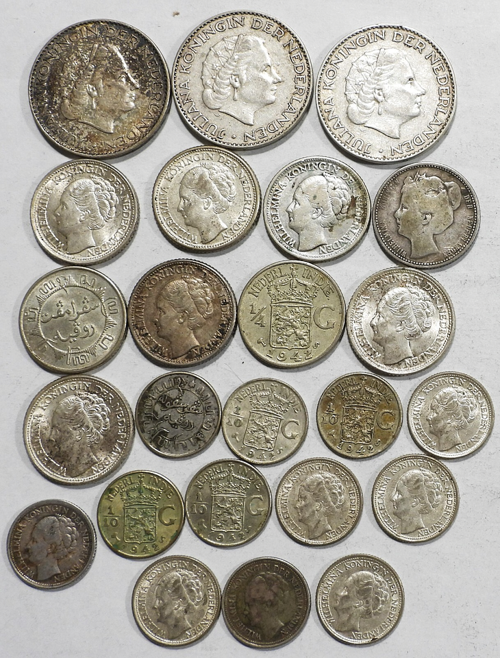 Collector's Lot of Twenty Four Netherlands Silver Coins as shown (744 ...