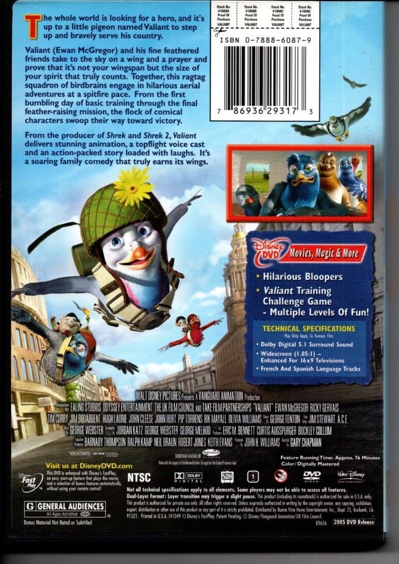 Walt Disney's Valiant (DVD, 2005) 786936293173| eBay