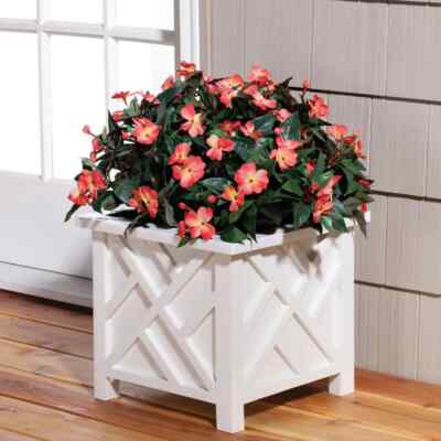 Classic White Chippendale-Style Lattice Pattern Porch Patio Home Garden ...