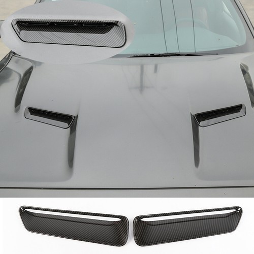 Carbon Fiber ABS Engine Hood Cowl Scoop Air Vent Trim For Dodge ...