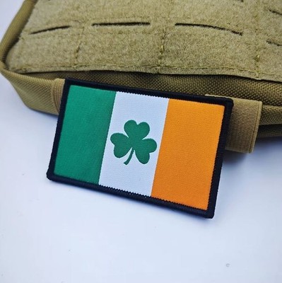 Ireland Flag Irish Shamrock Patch 3x2" Hook Loop Tactical Morale Patch ...
