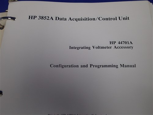 HP 3852A DATA ACQUISITION/CONTROL UNIT Plug-In Accessories Conf & Prog ...