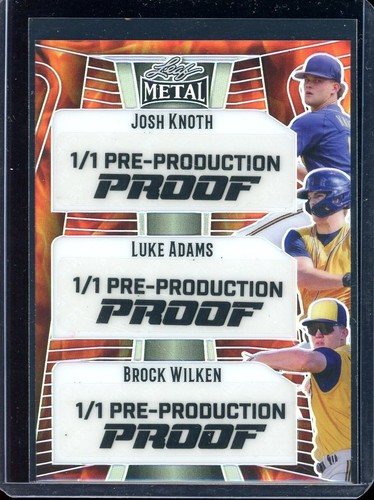 2023 Leaf Metal Proof Prismatic Fire Josh Knoth Luke Adams Brock Wilken ...