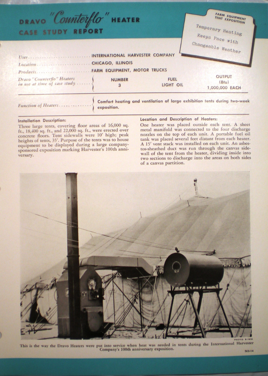 DRAVO Counterflo Unit Heaters Catalog Case Study Page Asbestos Sheath 1950's | eBay