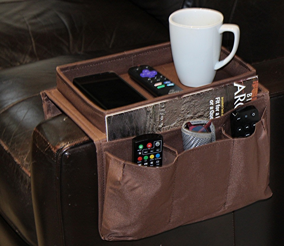 ARMCHAIR Remote Control Holder Snack Sofa Arm Rest Organizer Caddy ...