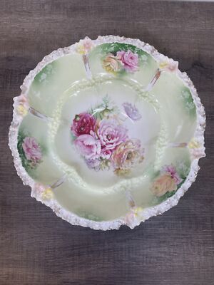 Rare Antique Rose RS Prussia Hand Painted Porcelain 10.5” MULTI TIER ...