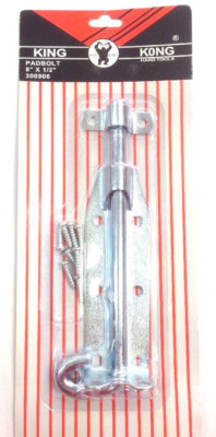 8” x1/2 Pad Bolt Padlock Slide Door Barrel PadBolt Double Eye Lockable ...