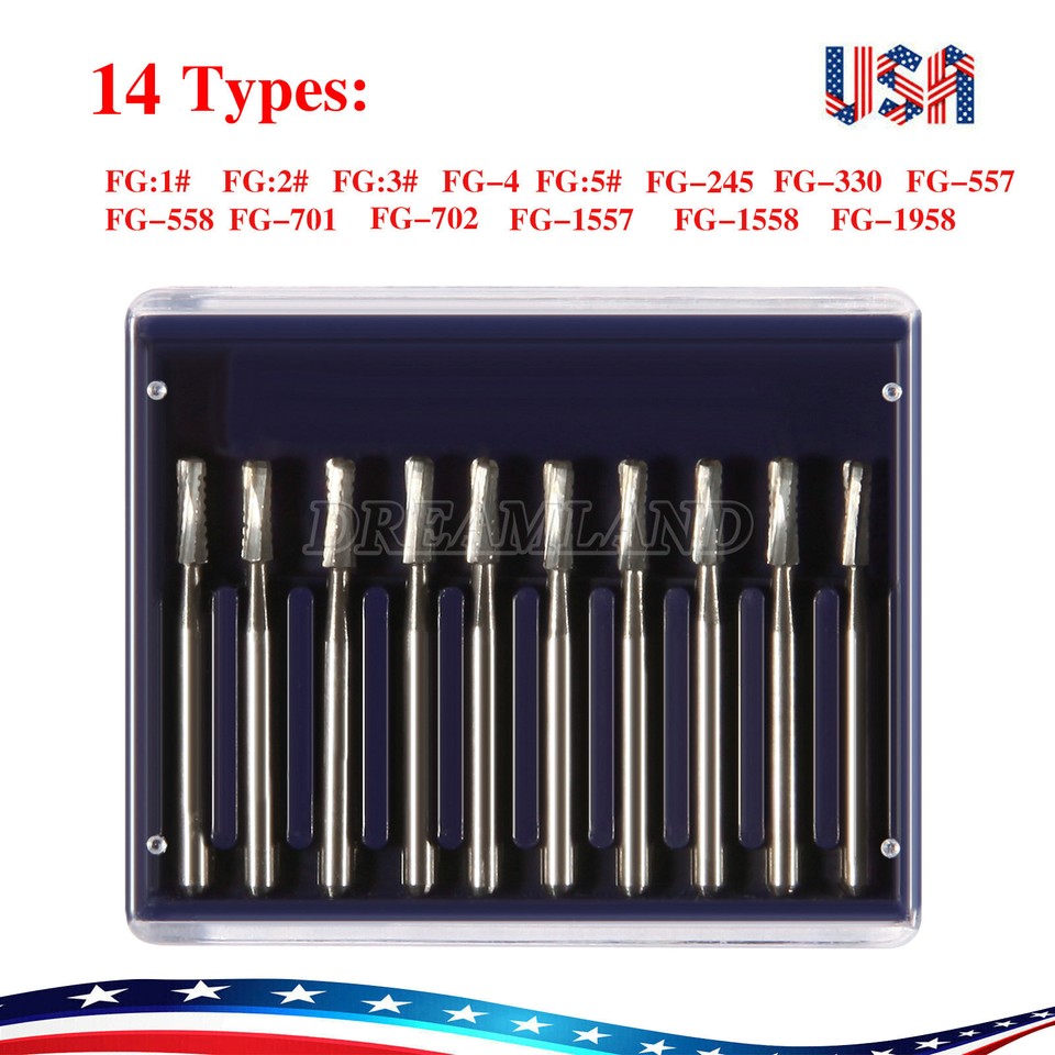 Dental FG RA Burs Fit High Low Speed Handpiece Tungsten Carbide ...