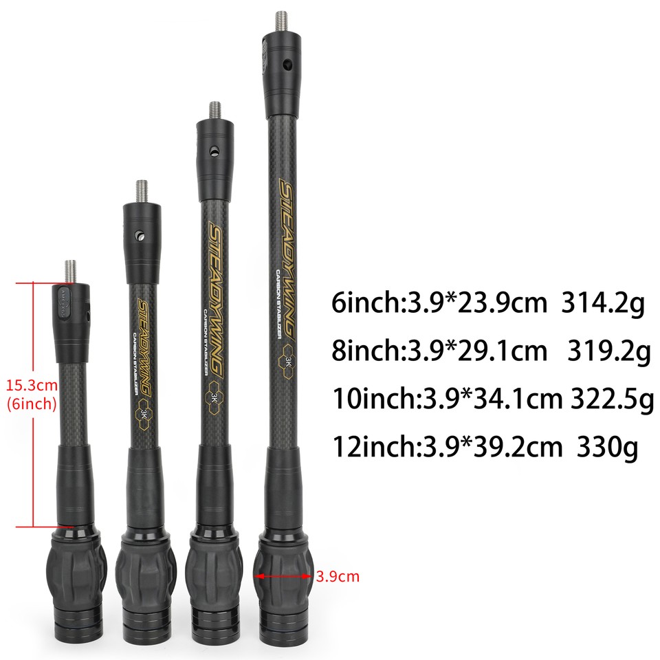 US Archery Compound Bow Stabilizer Carbon Balance Bar Silencer Dampener ...