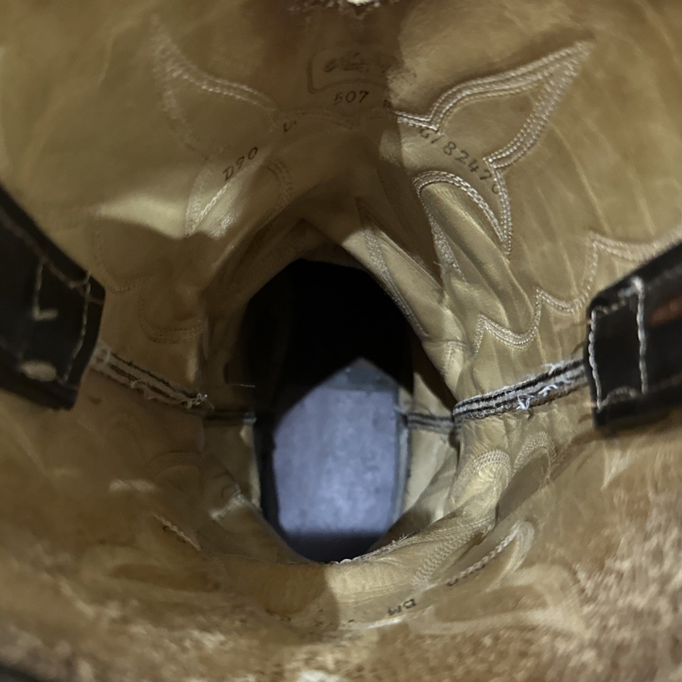 Larry Mahan Boots Mens 9D Brown Ostrich Cowboy Western FREE SHIPPING | eBay