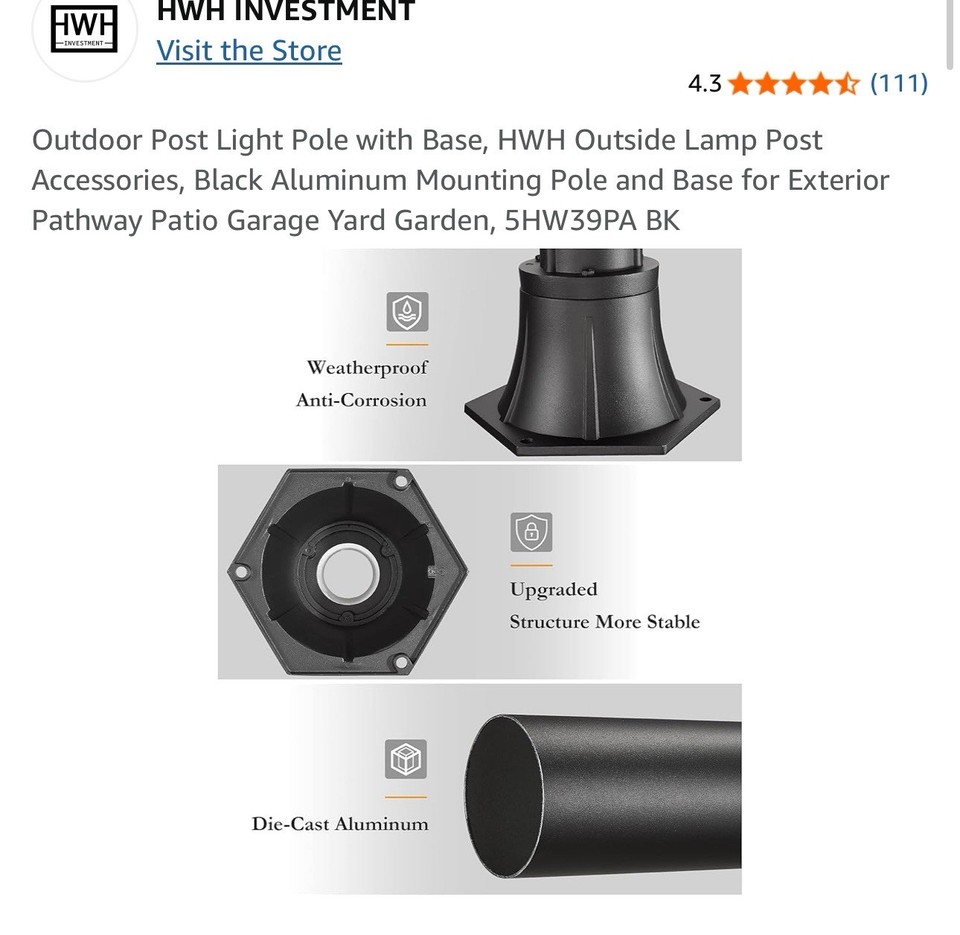 Outdoor Post Light Pole With Base Hwh Outside Lamp Post Accessories ...