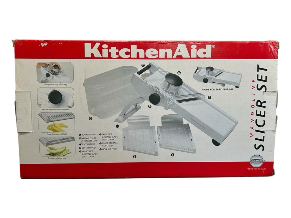 KitchenAid White Mandoline Adjustable Slicer Set 4 Piece New | eBay