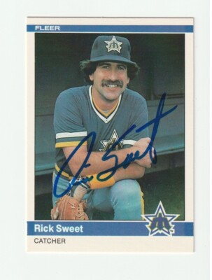 Rick Sweet Signed 1984 Fleer Card #621 Auto Seattle Mariners Autograph ...