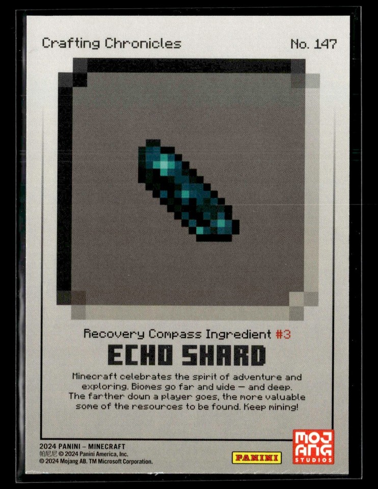 2024 Panini Minecraft - Crafting Chronicles Cubic Foil - #147 Echo Shard | eBay