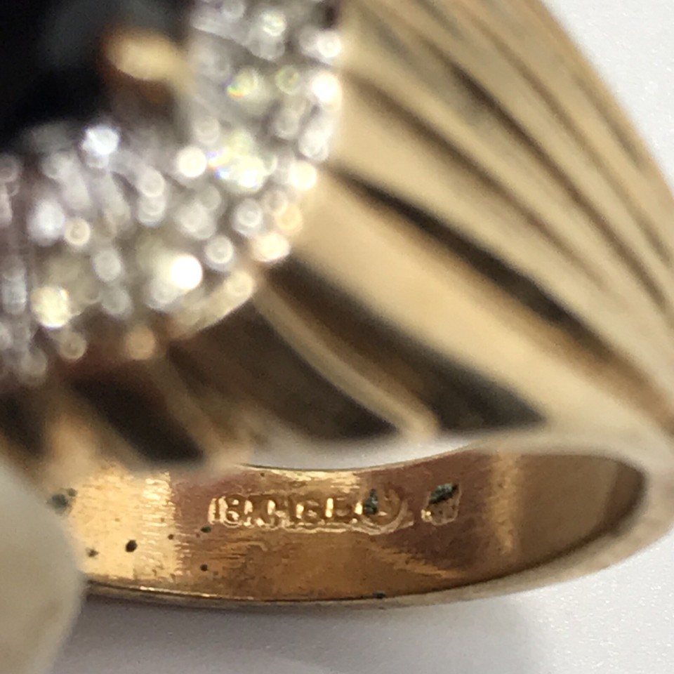 Vintage 18K HGE Gold Plated, Black & Clear Crystal's In Unique Design ...