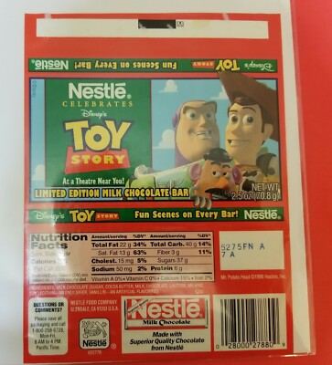 RARE 1995 NESTLE CELEBRATES DISNEY TOY STORY LIMITED EDITION WRAPPER ...