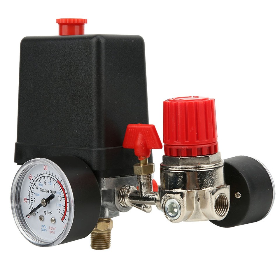 Pressure Valve Switch 4-Holes Manifold Relief Regulator Gauges Air ...