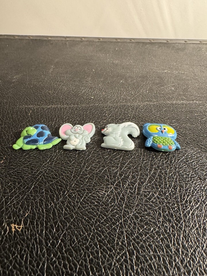 VINTAGE Set Of 4 Magnetic Magnet Animal Memo Holders Owl Turtle Mouse ...