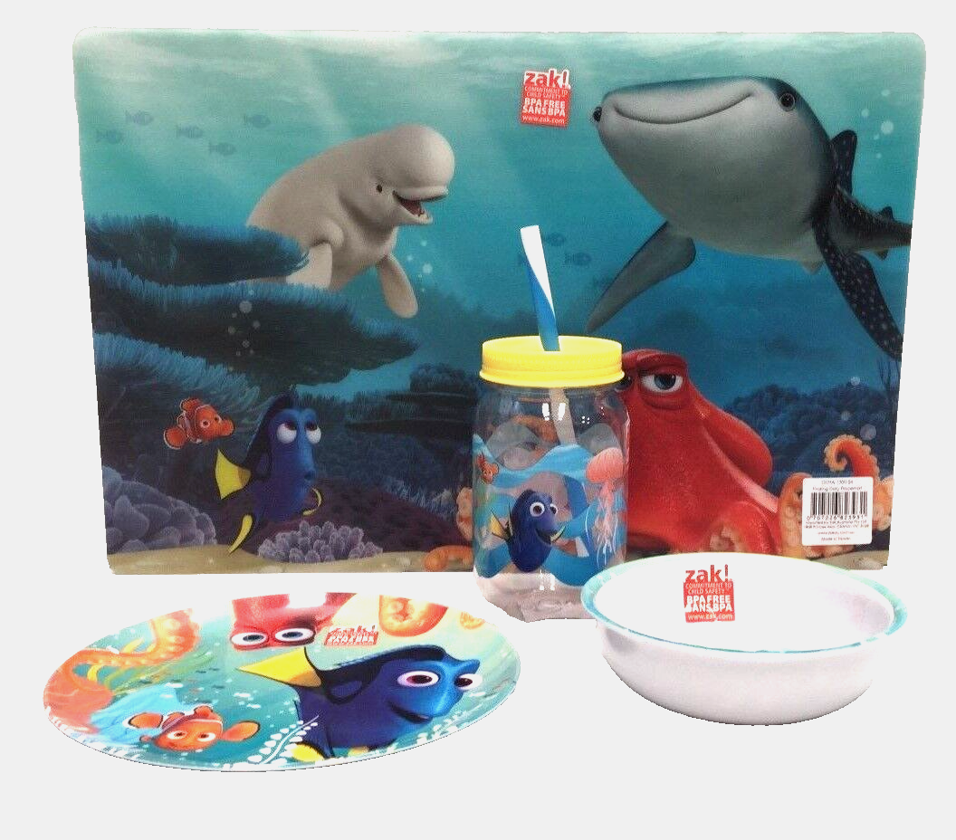 DISNEY FINDING DORY NEMO KIDS MELAMINE PLATE / BOWL / DRINK BOTTLE ...