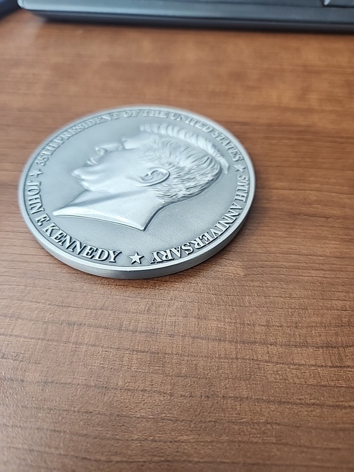 John F Kennedy 50 Years Anniversary JFK Museum Medallion Challenge Coin ...