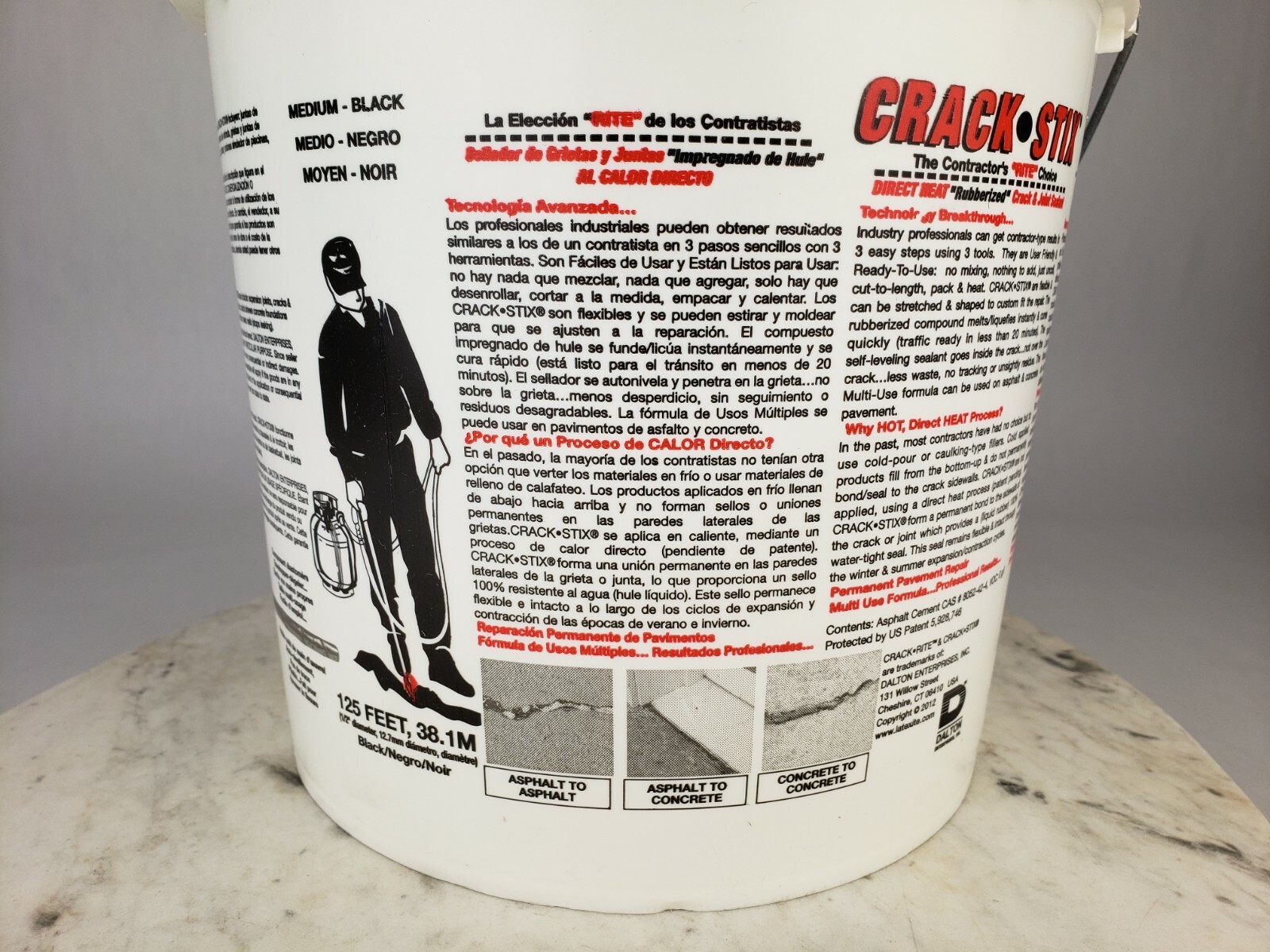 Crack Stix 125' Medium 1/2" Black Permanent Blacktop Crack Filler 2050 ...