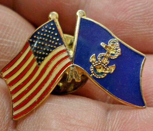 USA Flag & USN Anchor Flag Pin (B7) | eBay