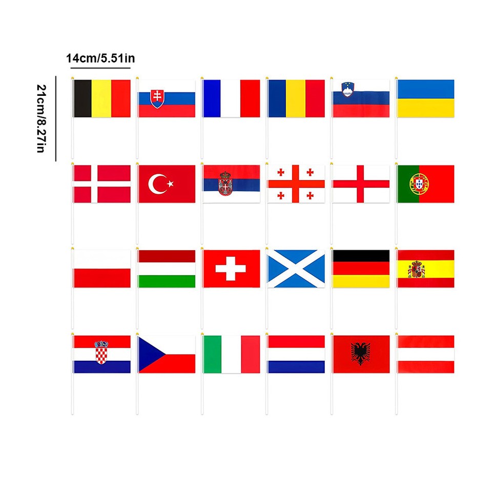24pcs Mini Flag with Poles National Team Flags Stick Flags for Bar ...
