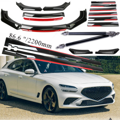 For Genesis G70 17-22 Front Bumper Lip Spoiler Splitter Side Skirt Body ...