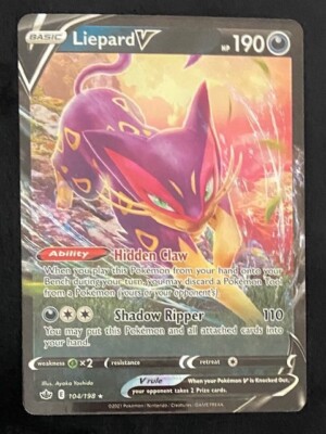 Pokemon TCG Chilling Reign Full Art Liepard V 104/198 Ultra Rare NP! | eBay