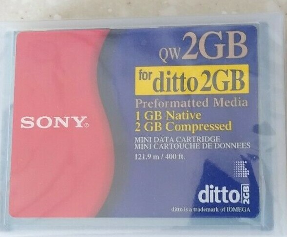 SONY Ditto 2GB QW2GB Preformatted Media Mini Data Cartridge - Sealed | eBay