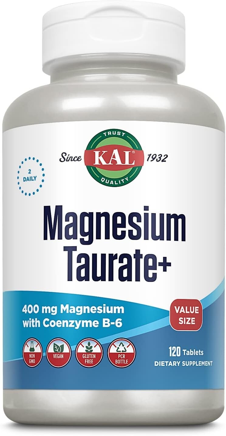KAL Magnesium Taurate + 400 mg Coenzyme B-6 120 Tablets | eBay