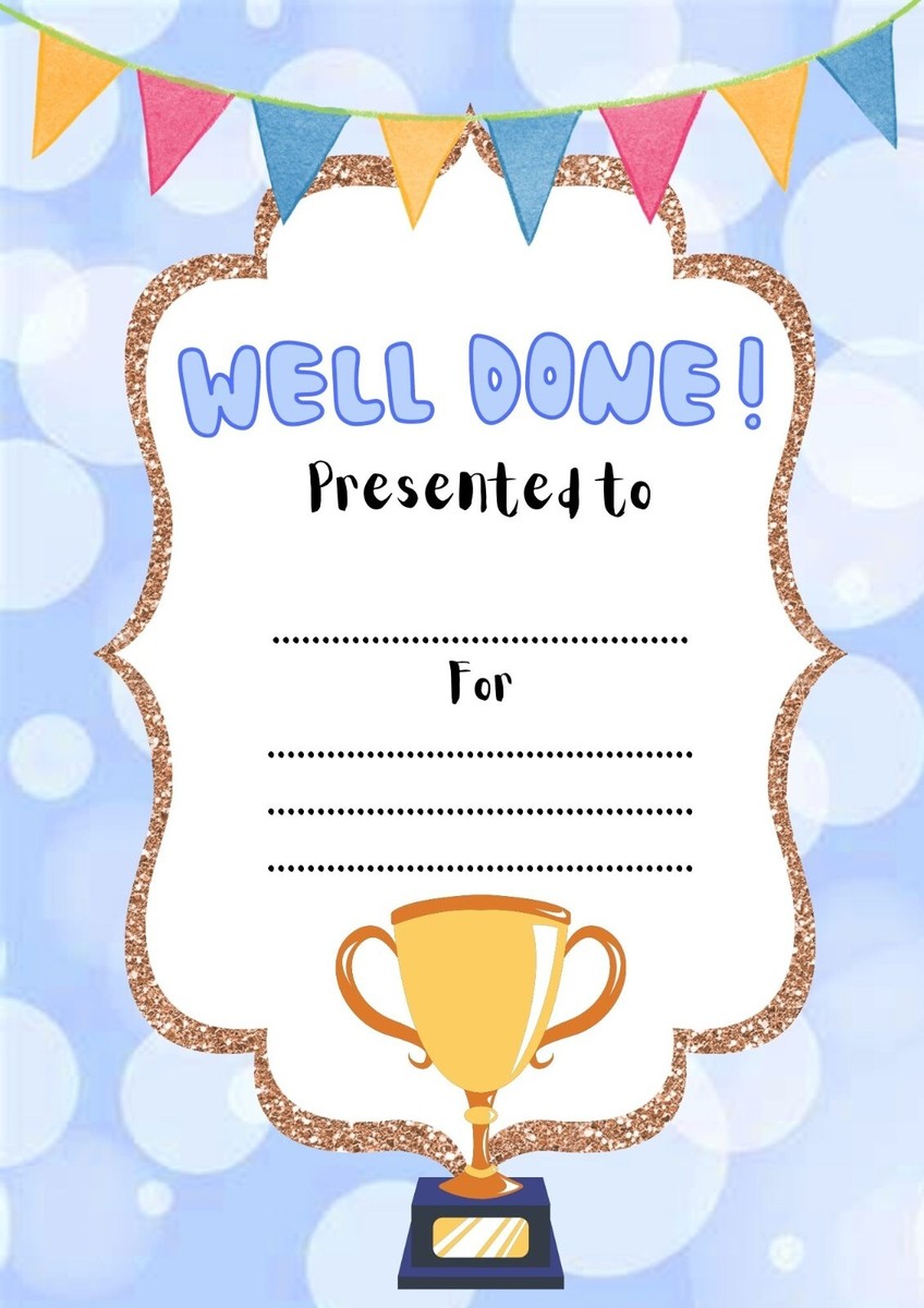 Well Done Certificate Template