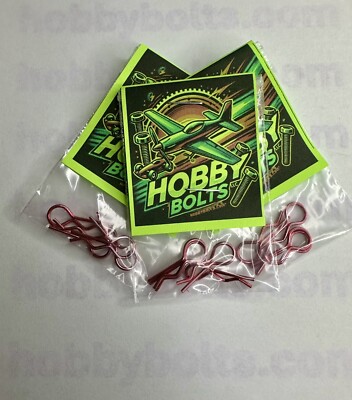 Hobby Bolts, Body Clips For RC Cars, Trucks. (Red) Qty:12 Clips RC ...