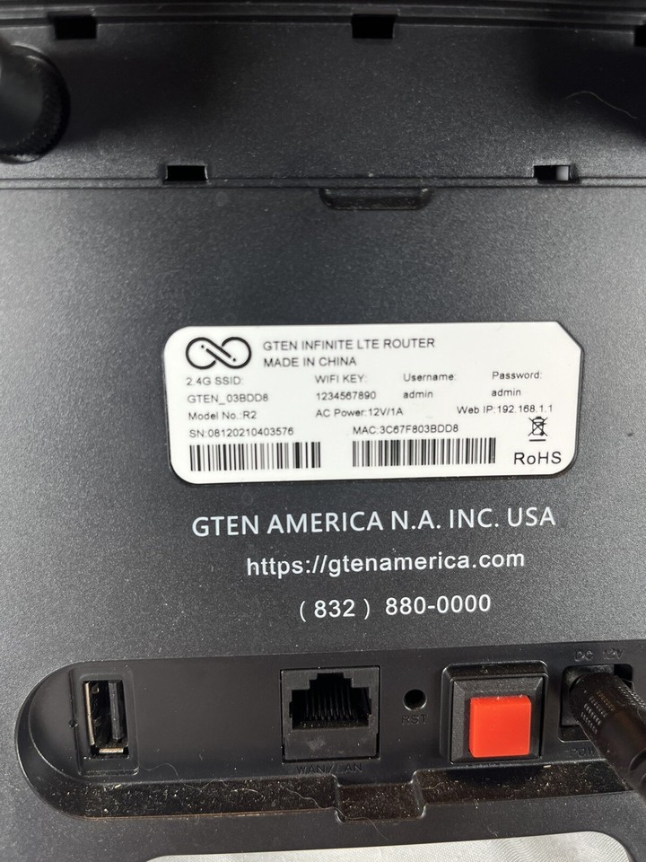 GTEN LTE Modem Router Model R2 Tested | eBay