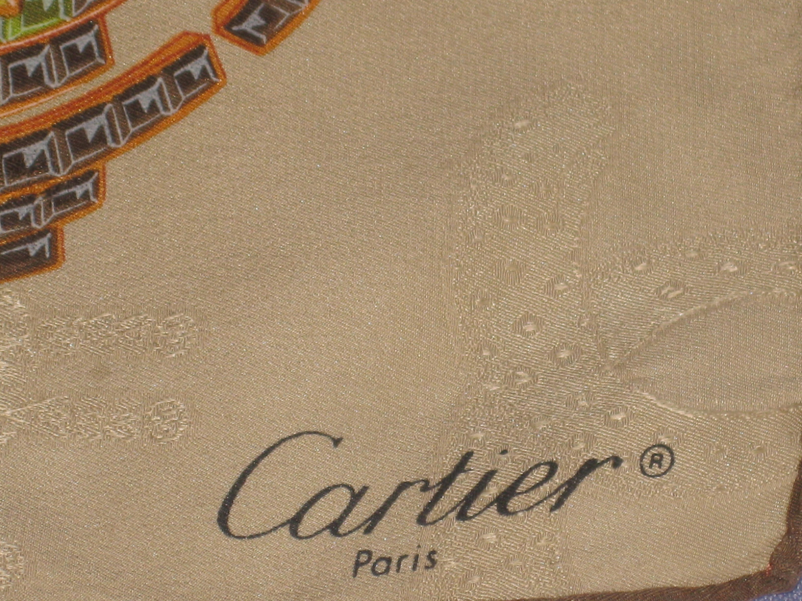 Cartier Iconic "Flamingos & Diamonds" Monogram Silk S… - Gem