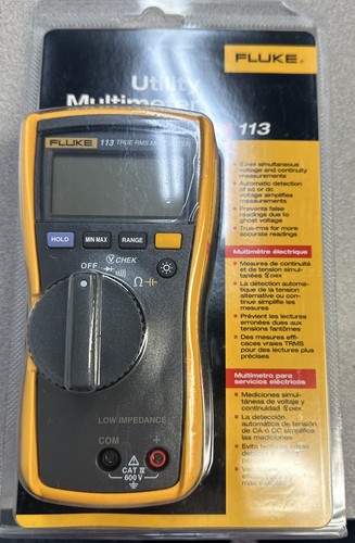 Fluke 113 Digital Multimeter, Large Backlit Display, 9V Alkaline NEW ...