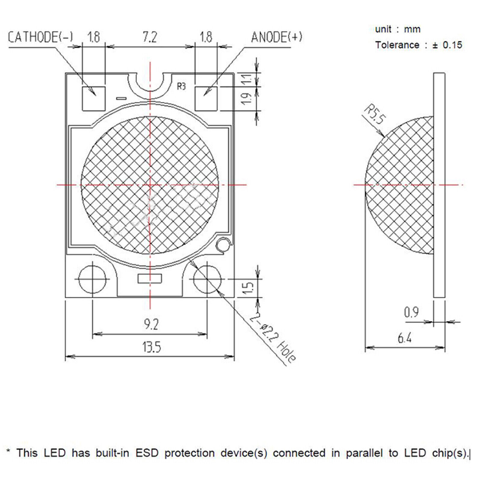 2/5/10PCS CBO Chip LED Lamp Bead 36V 6.4W Aluminum Substrate LED Chip ...
