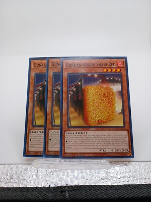 Yu-Gi-Oh! TCG 3x Gunkan Suship Shari Red POTE-EN026 x3 Common YUGIOH ...