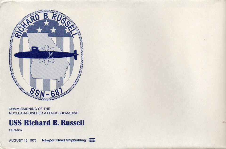 USS Richard B. Russell SSN 687 Commissioning Ceremony Program 1975 w ...