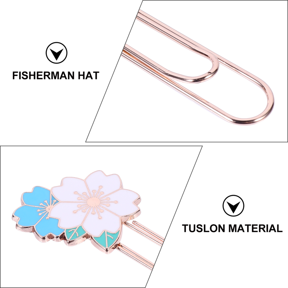 3 Pcs Book Marker Clip Metal Bookmark Cute Bookmarks Blossom Paper ...