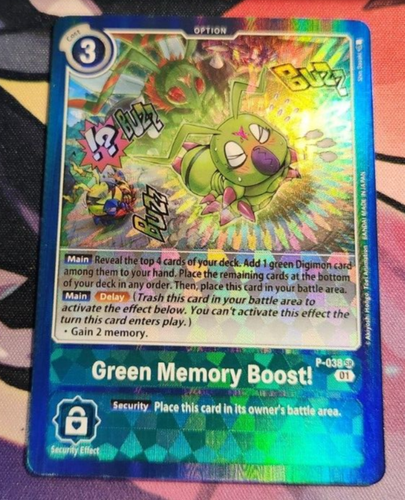 Digimon GREEN MEMORY BOOST P-038 Green Super Rare Textured | eBay