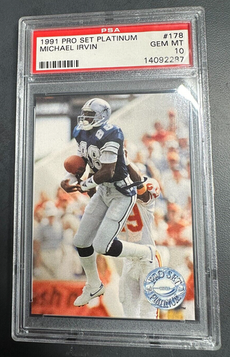 Michael Irvin 1991 Pro Set Platinum Card #178 Graded PSA 10 GEM MT ...